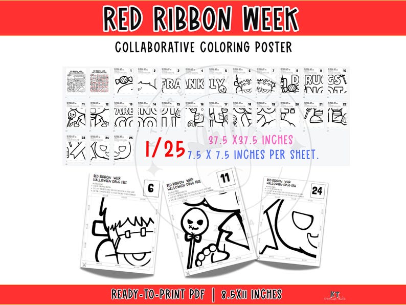 Red Ribbon Week Halloween Collaborative Poster | Drug Awareness (PDF ...