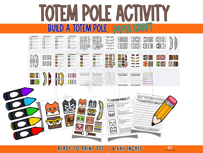 Totem Pole Craft & Writing Prompts | Native American Heritage Month ...