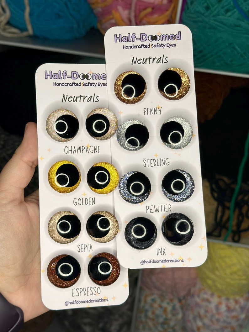 Neutral Safety Eyes for Plushies & Stuffed Animals - 25mm and 30mm ...