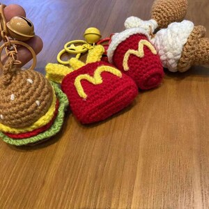 Fast Food Frenzy Crochet Keychain Set Burger and Friescrochet Burger ...