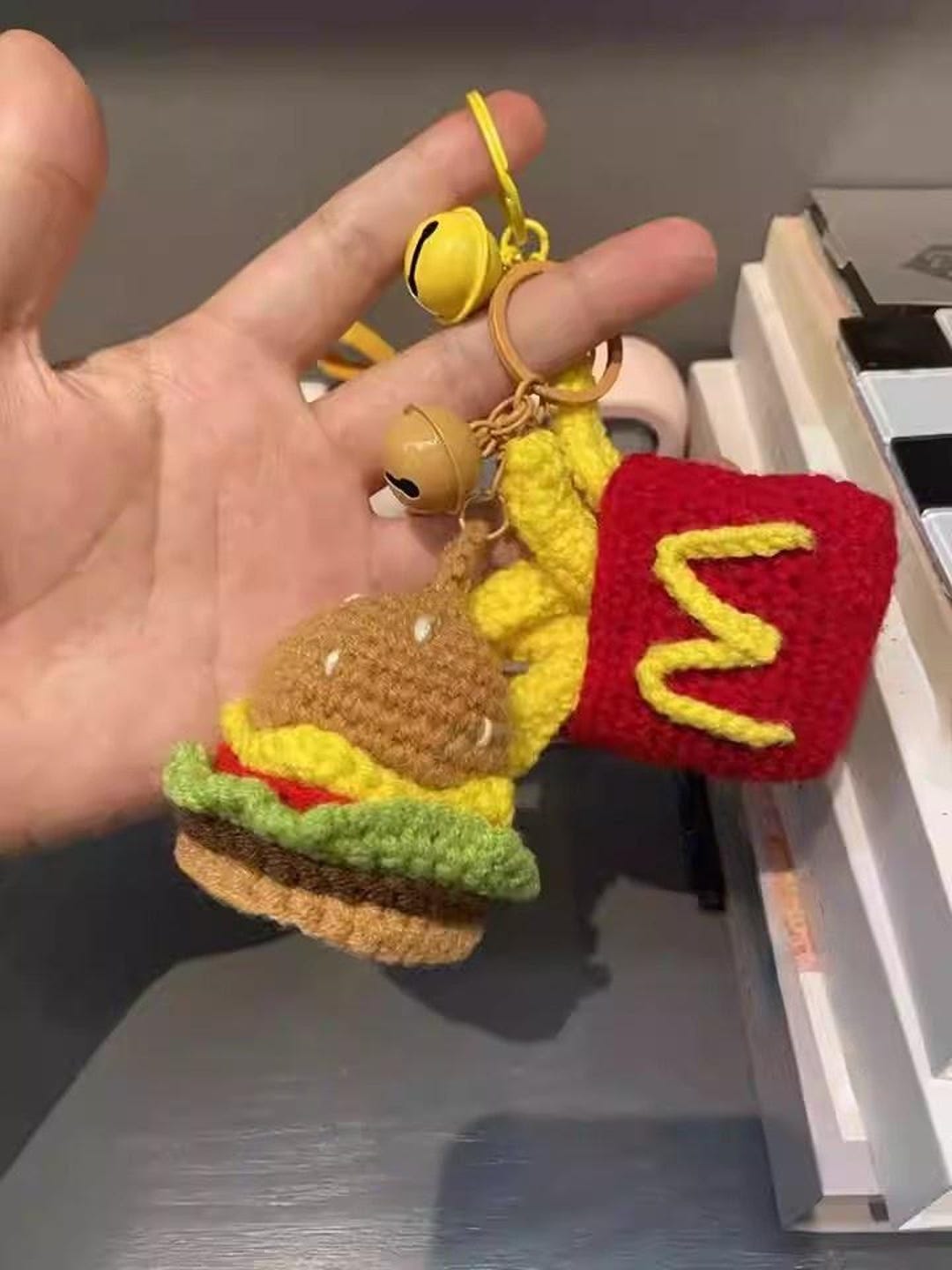 Fast Food Frenzy Crochet Keychain Set Burger and Friescrochet Burger ...