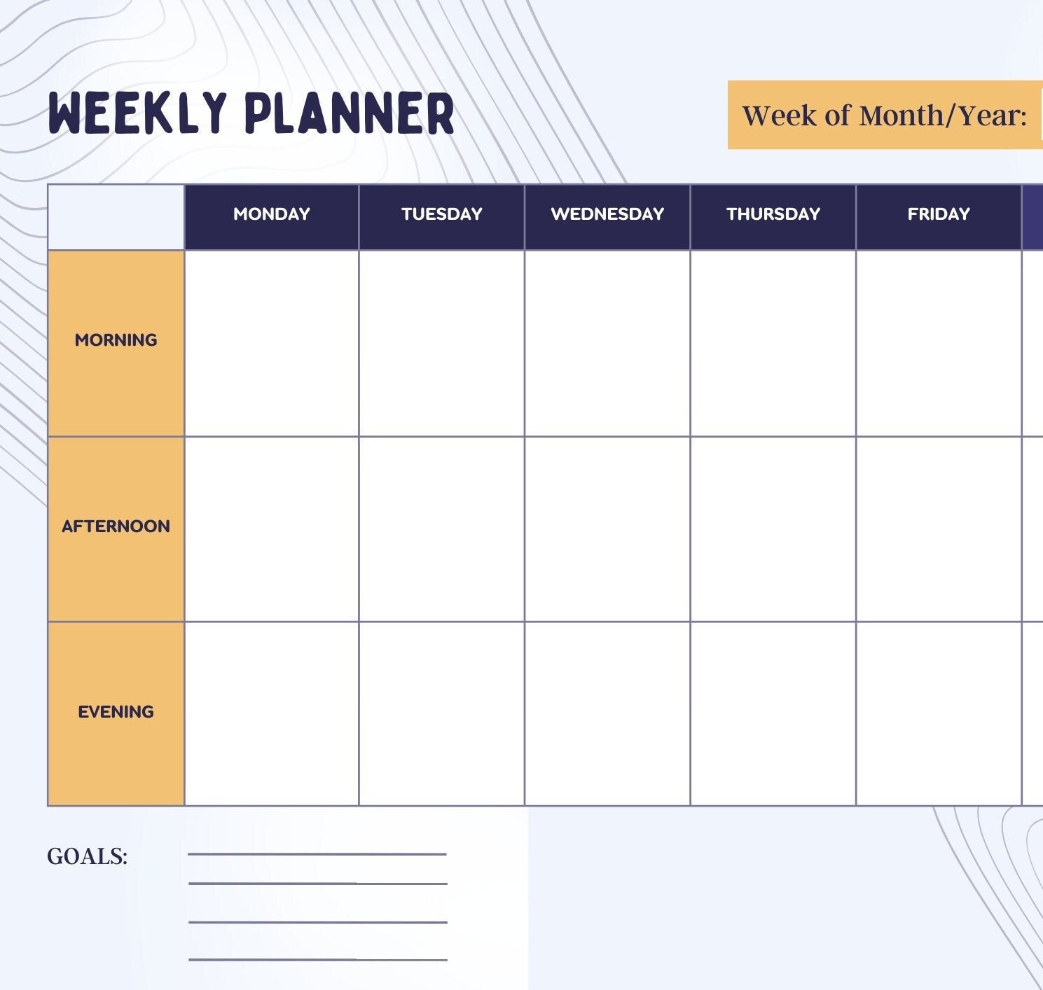 Weekly Planner, Organiser, Digital Download, Printable Download ...