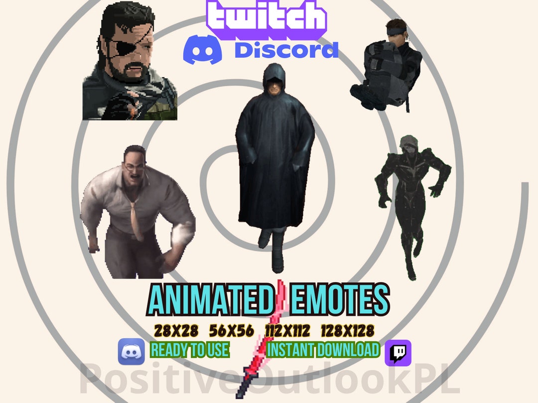 6 Metall Gear Animated Emotes, Twitch Emotes, Discord Emotes, Streamers ...