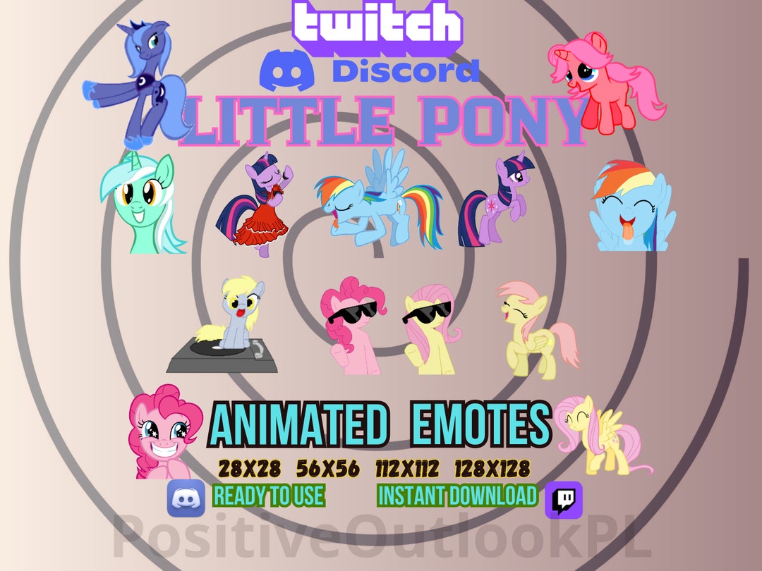 12 Animated Little Pony Emotes, Twitch Emotes, Youtube Emote, Discord ...
