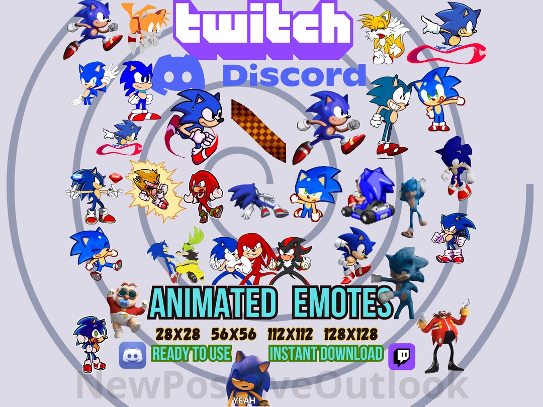 30 Animated Sonic Emotes Bundle, Twitch Emotes, Discord Emotes, Cartoon ...