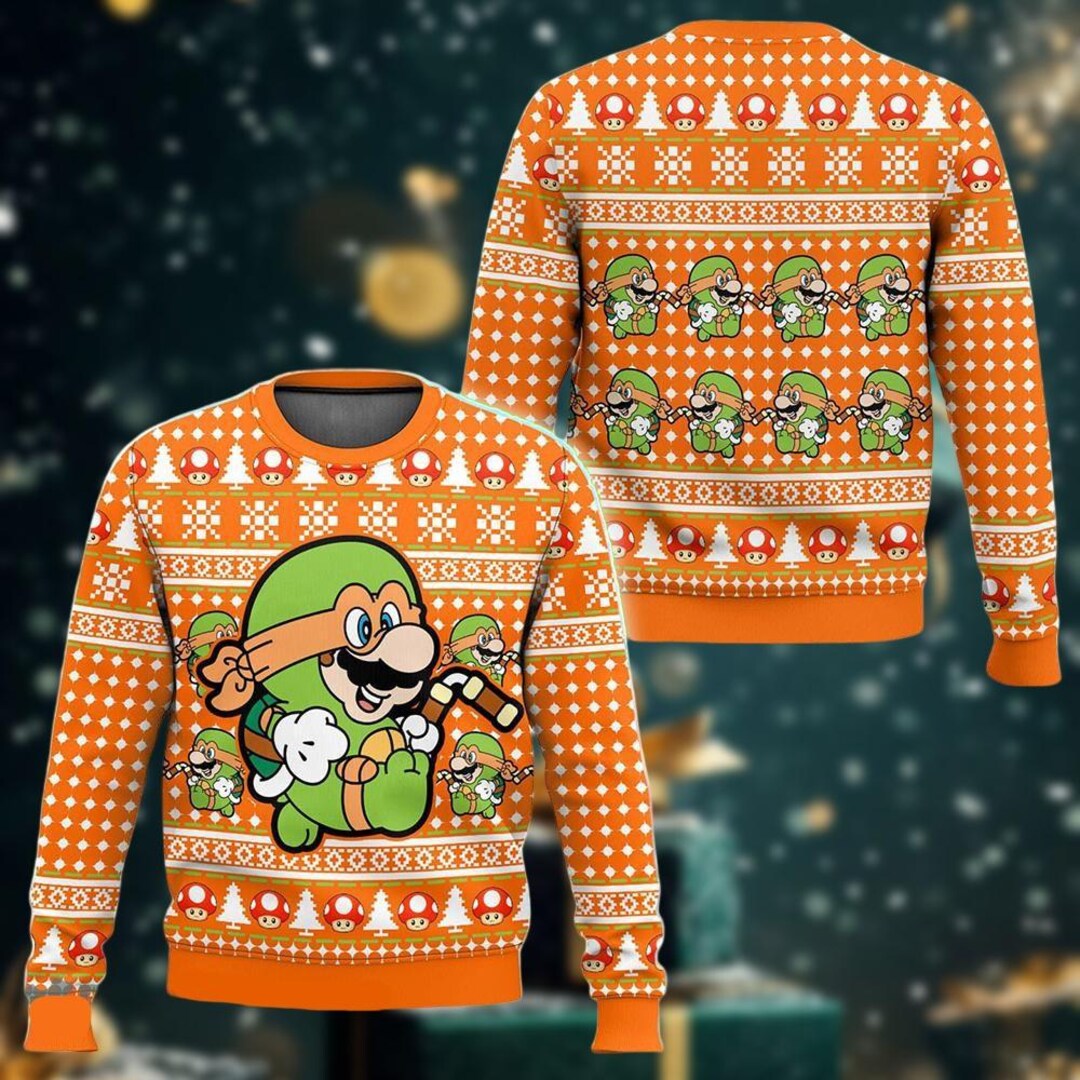 Super Mario Ugly Christmas Sweater Super Mario Sweaters Luigi Sweater ...