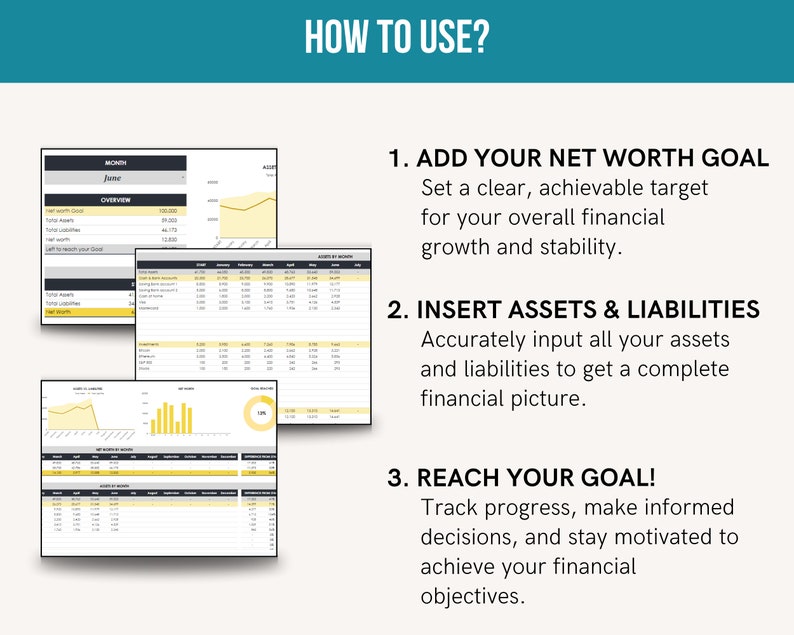 Net Worth Tracker Spreadsheet Google Sheets Template Digital Net Worth ...