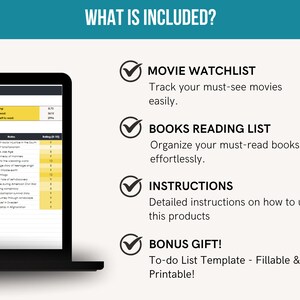 Movie & Book Tracker: Reading List Google Sheets Template (digital) - Etsy