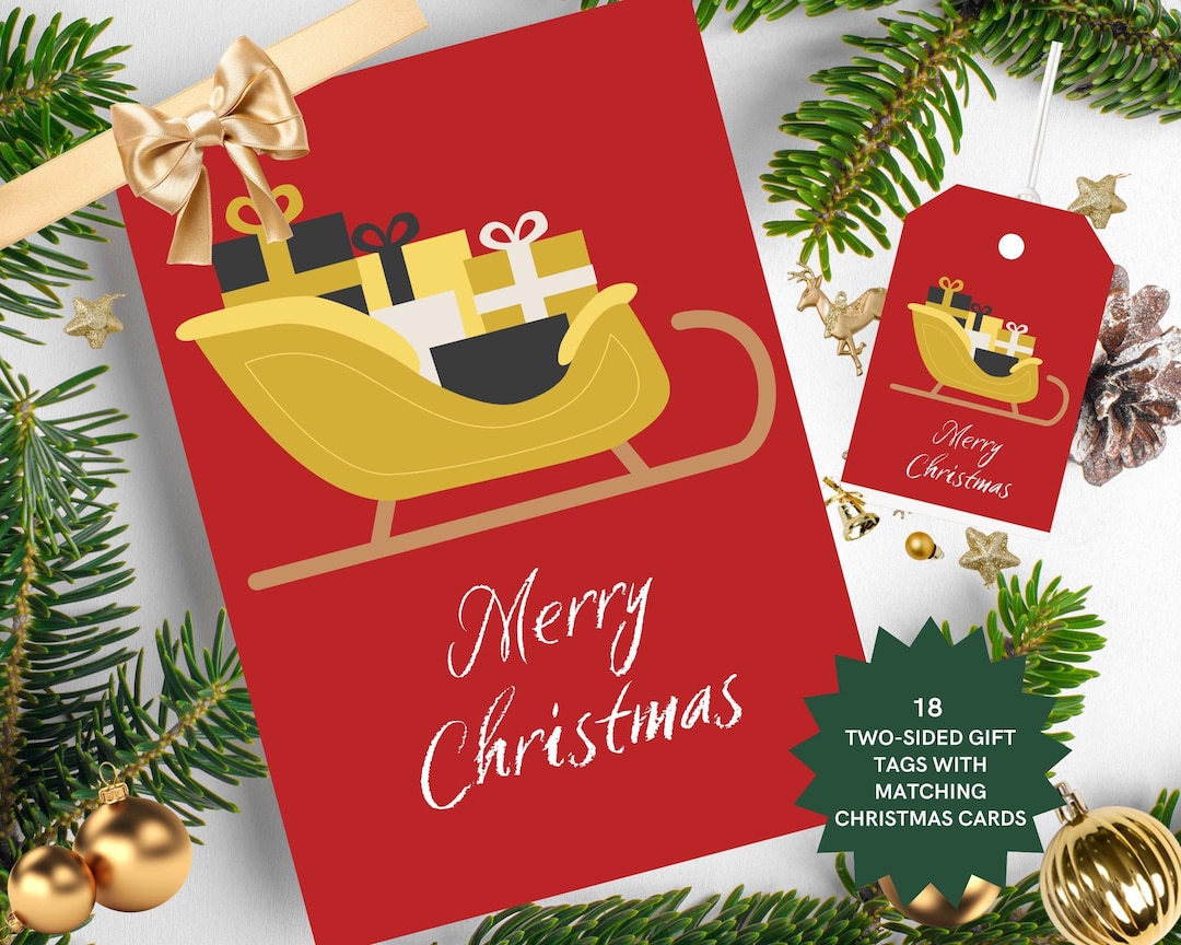 Printable Christmas Gift Tag & Card Set (digital Download) - Etsy