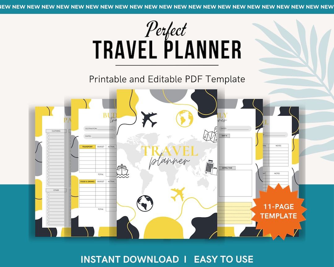 Digital Travel Planner Template Trip Itinerary Organizer Printable and ...