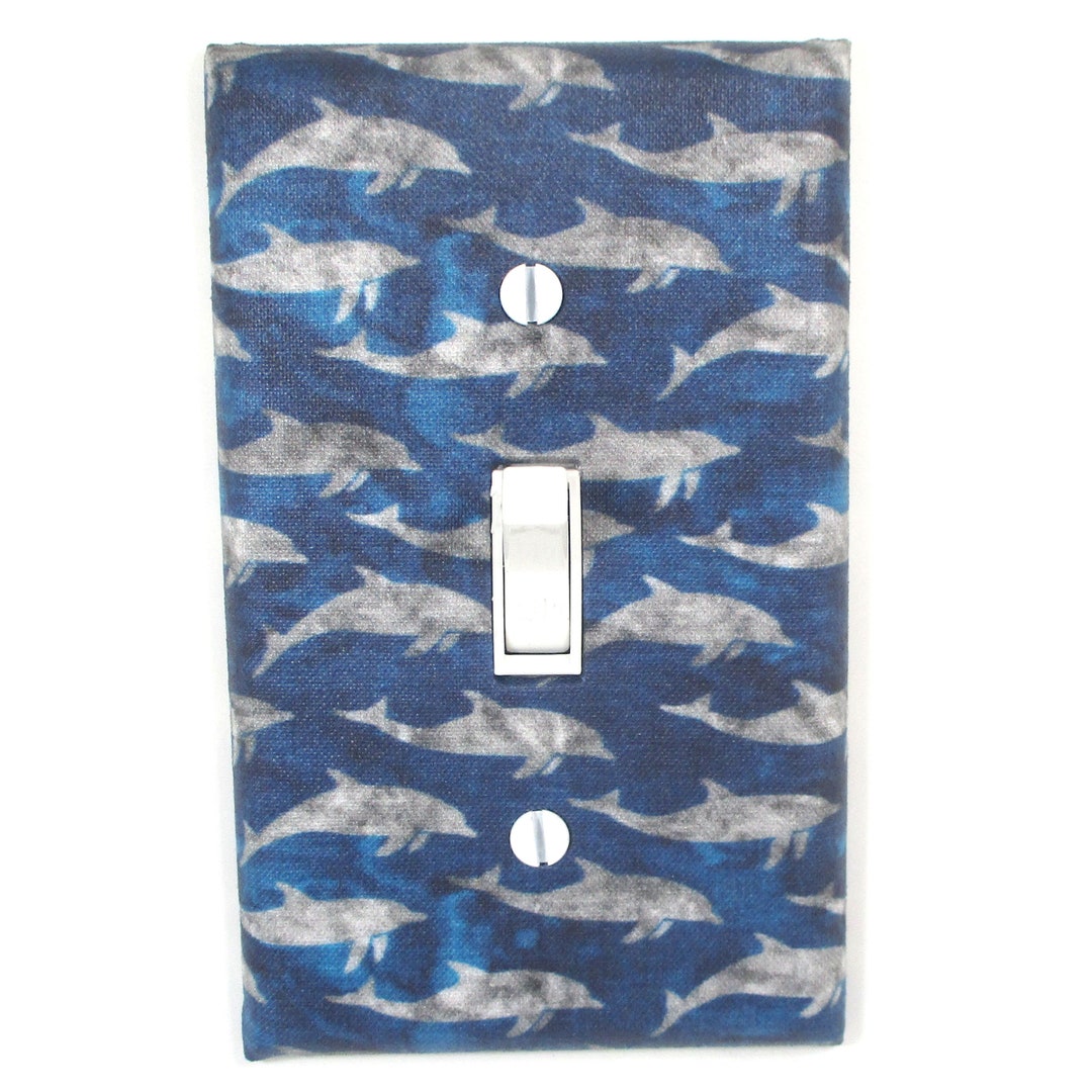 Blue Dolphin Light Switch Cover Plate Girl Room Decor Beach - Etsy