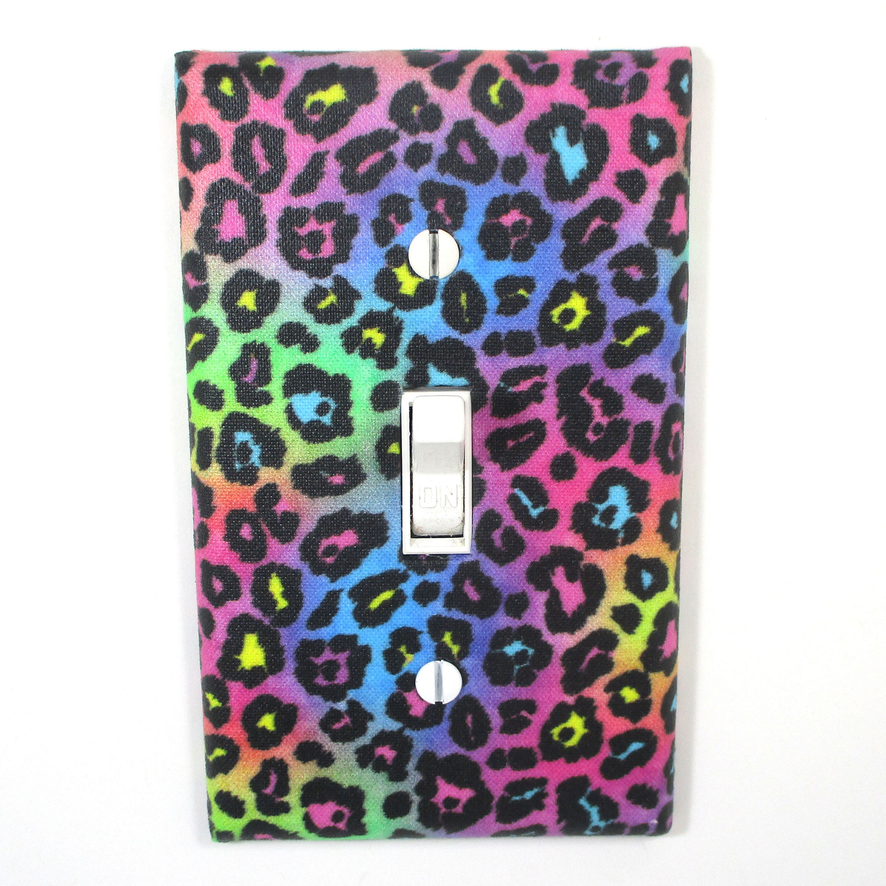 Rainbow Cheetah Spots Light Switch Cover Plate Teen Girl | Etsy