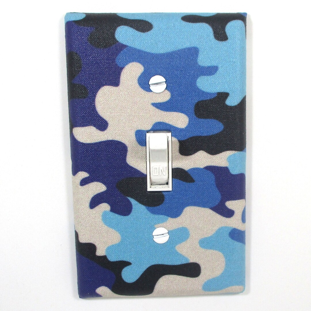 Blue Camo Light Switch Cover Plate Camouflage Home Decor Army - Etsy