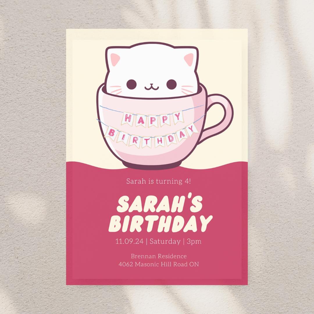 Chiikawa Birthday Invitation, Kids Birthday Invite, Babies Birthday Invitation, Kids Celebration ...