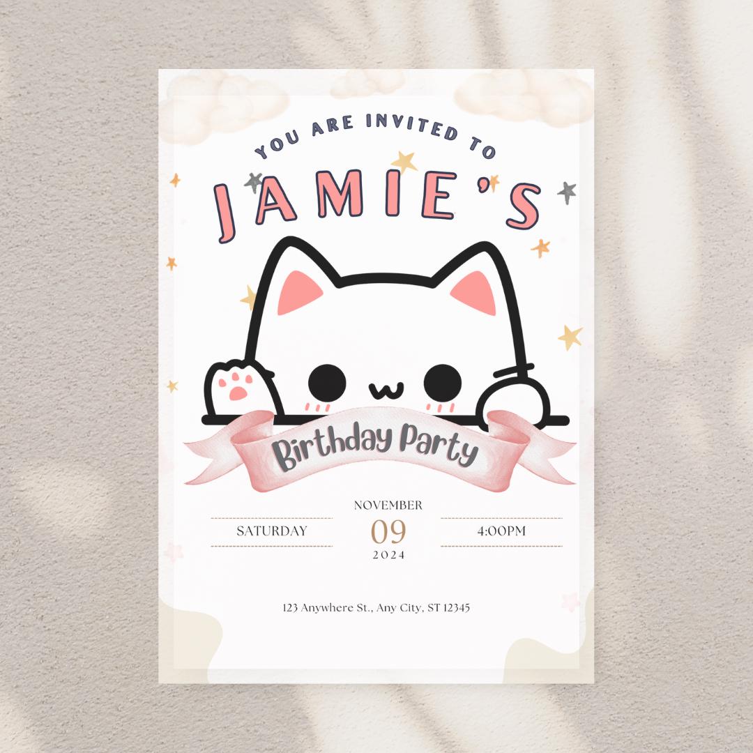 Editable Chiikawa Birthday Invitation, Kids Birthday Invite, Babies ...