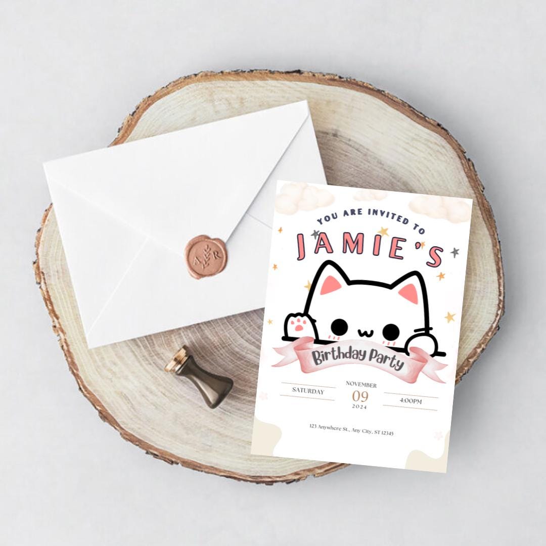 Editable Chiikawa Birthday Invitation, Kids Birthday Invite, Babies Birthday Invitation, Kids ...