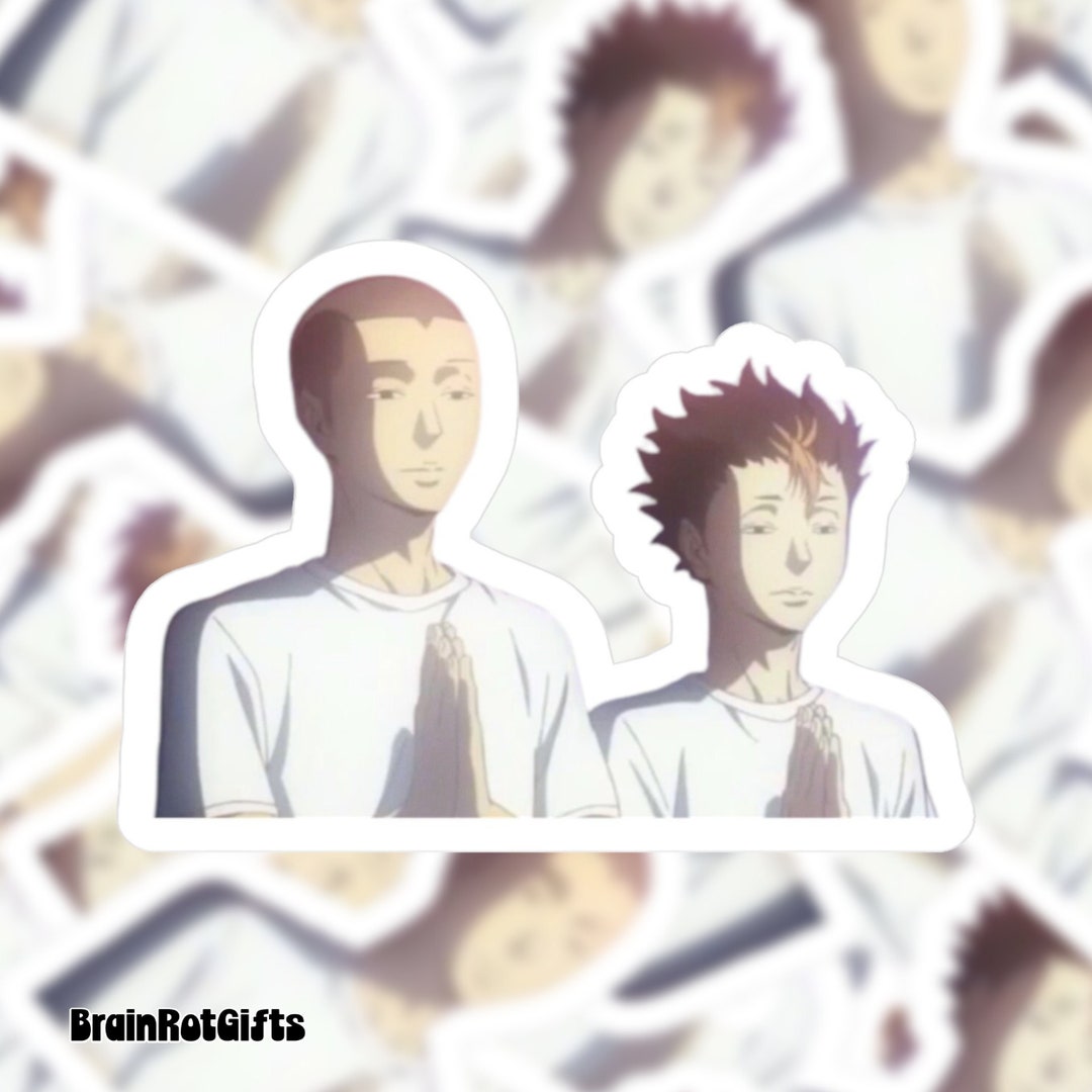 Haikyuu!! Sticker Tanaka & Nishinoya Buddha Face Kiss-cut Vinyl Decals ...