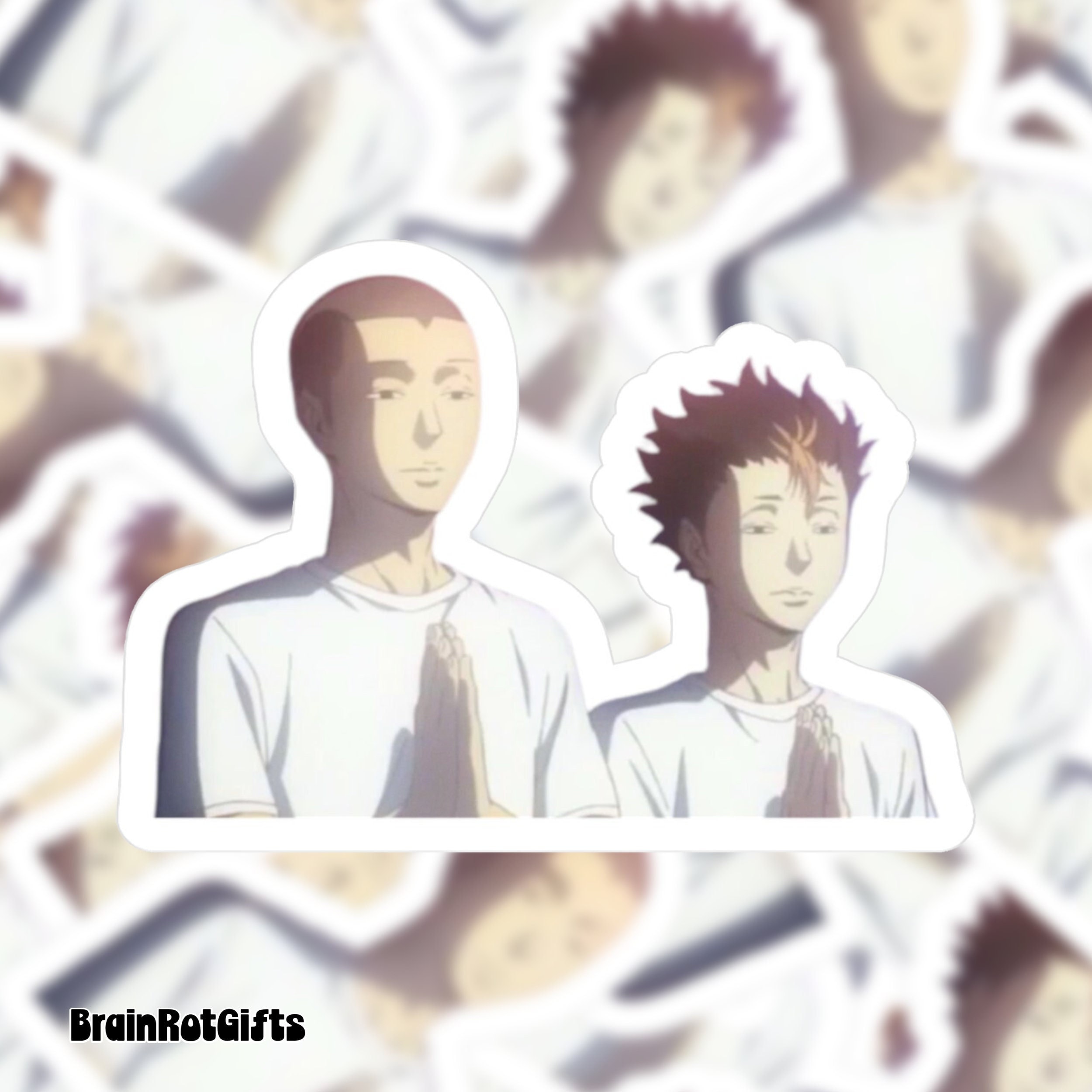 Haikyuu!! Sticker Tanaka & Nishinoya Buddha Face Kiss-cut Vinyl Decals ...