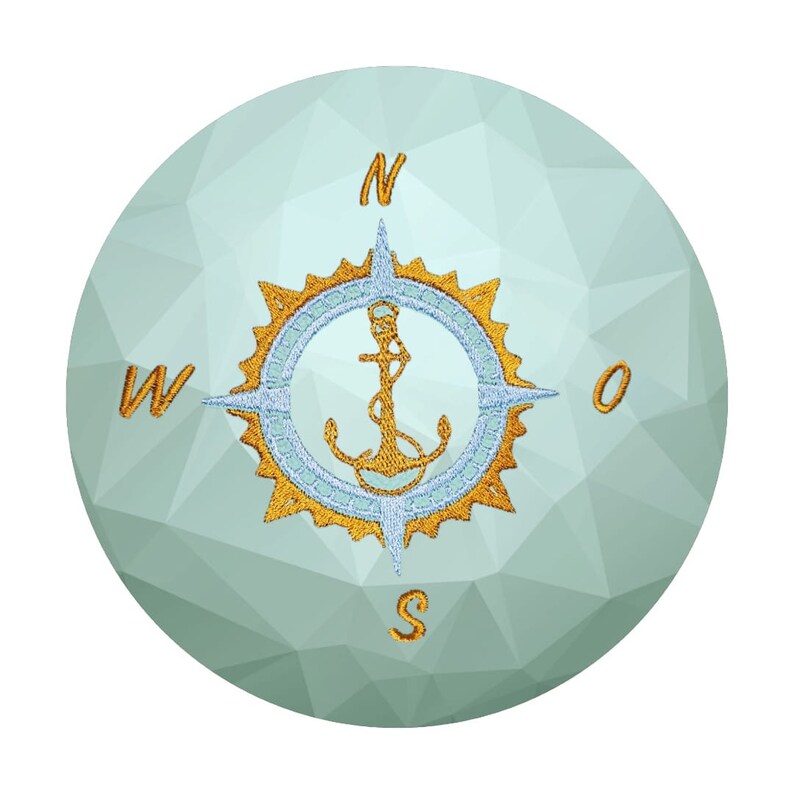 Embroidery File Anchor Wind Rose Maritime Water Sea Lake Embroidery ...