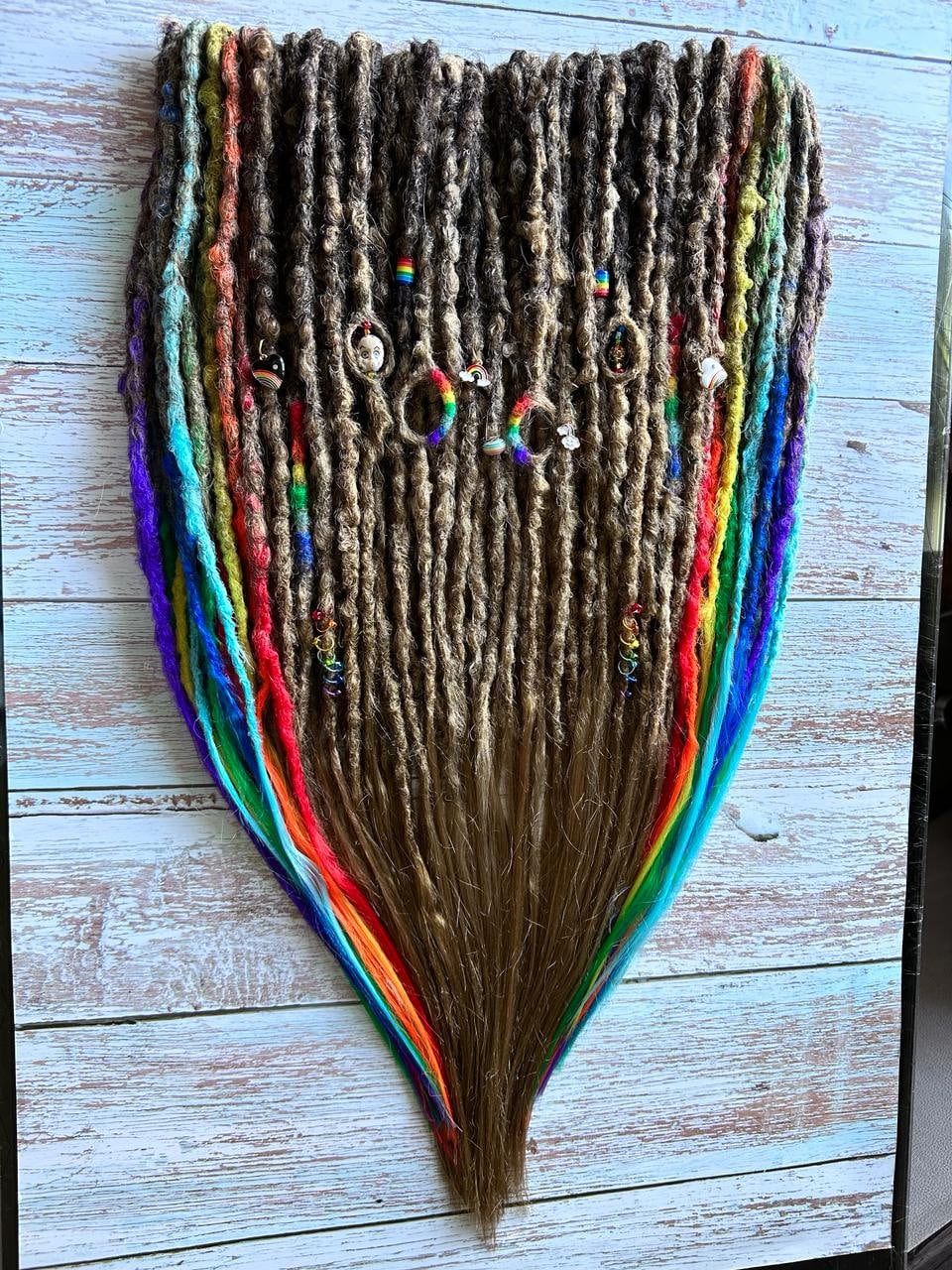Boho Dreadlocks Set Brown and Rainbow/textured Dreadlock/ Double Ended ...