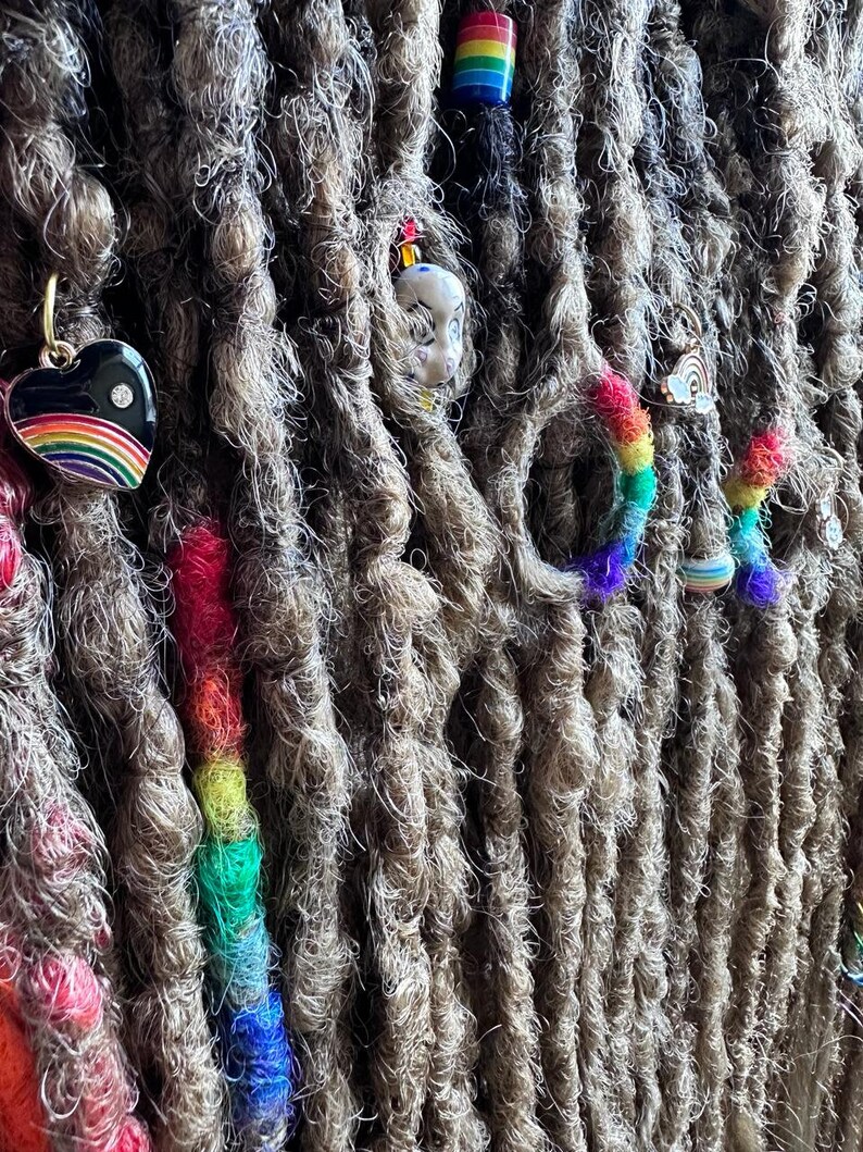 Boho Dreadlocks Set Brown and Rainbow/textured Dreadlock/ Double Ended ...