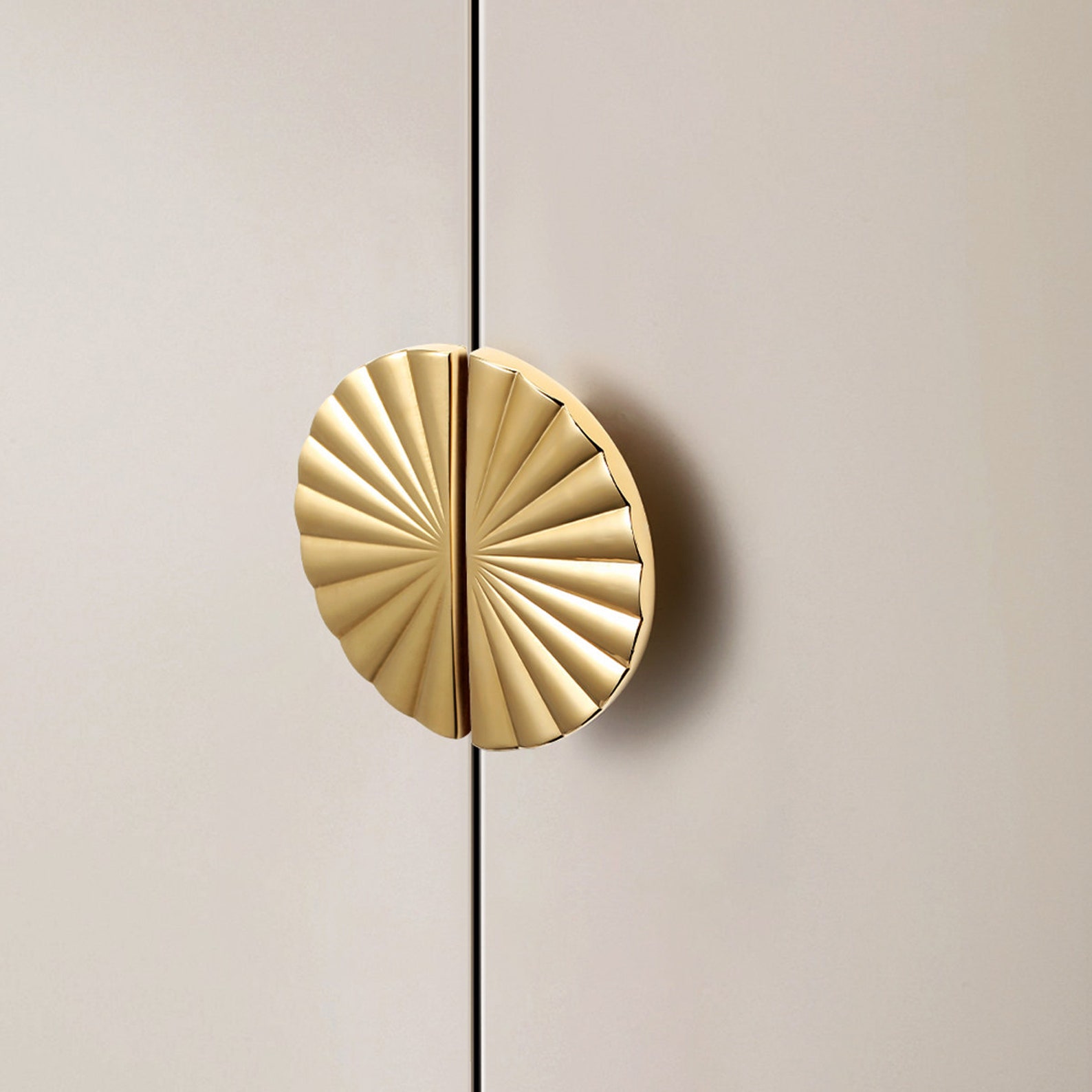 Semicircle Cabinet Pulls Solid Brass Luna Brass Pulls Matte Gold Drawer ...