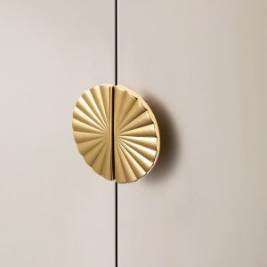 Semicircle Cabinet Pulls Solid Brass Luna Brass Pulls Matte Gold Drawer Knobs Fan Drawer Knobs ...