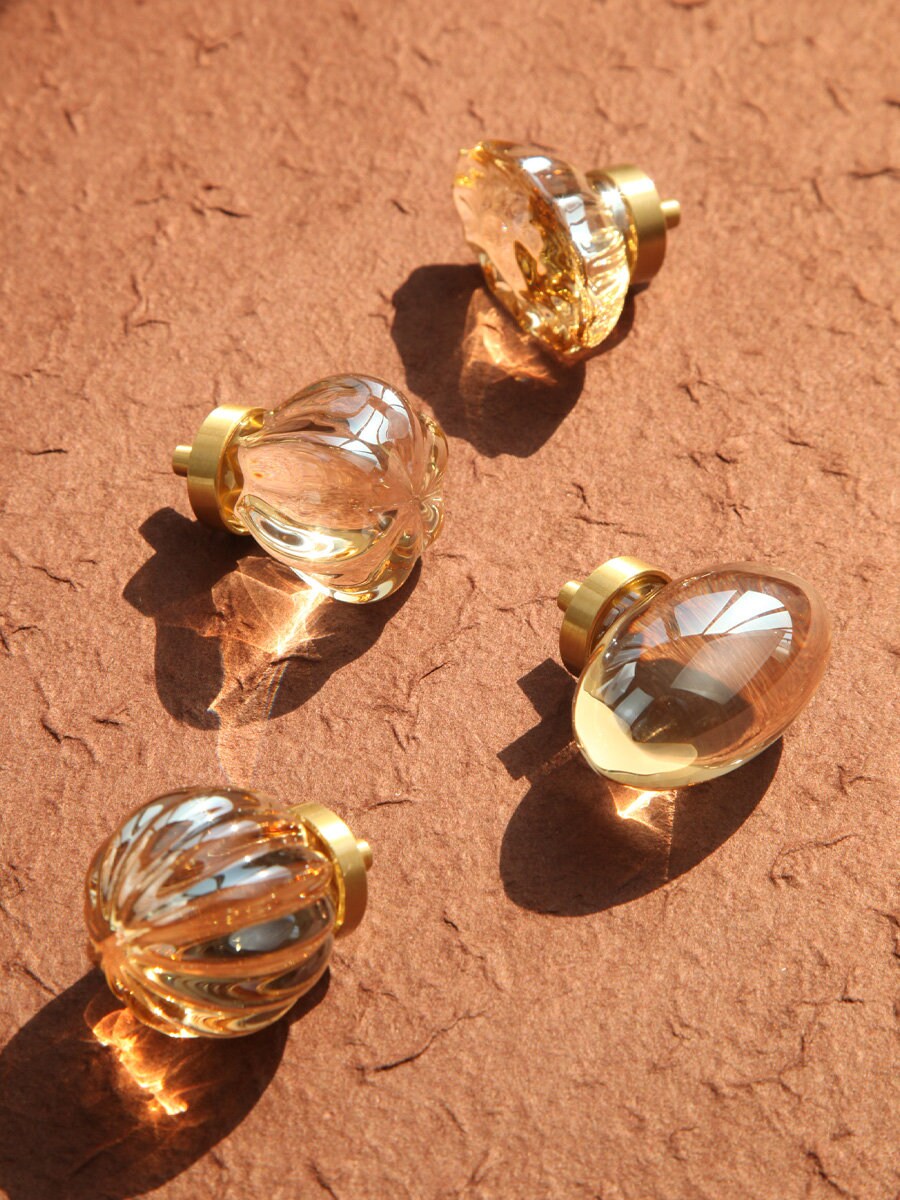 Crystal Drawer Knobs Clear Glass Knobs Champagne Crystal Knobs Glass Dresser Knobs Assorted ...