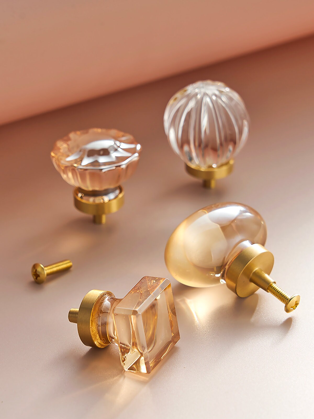 Crystal Drawer Knobs Clear Glass Knobs Champagne Crystal Knobs Glass Dresser Knobs Assorted ...