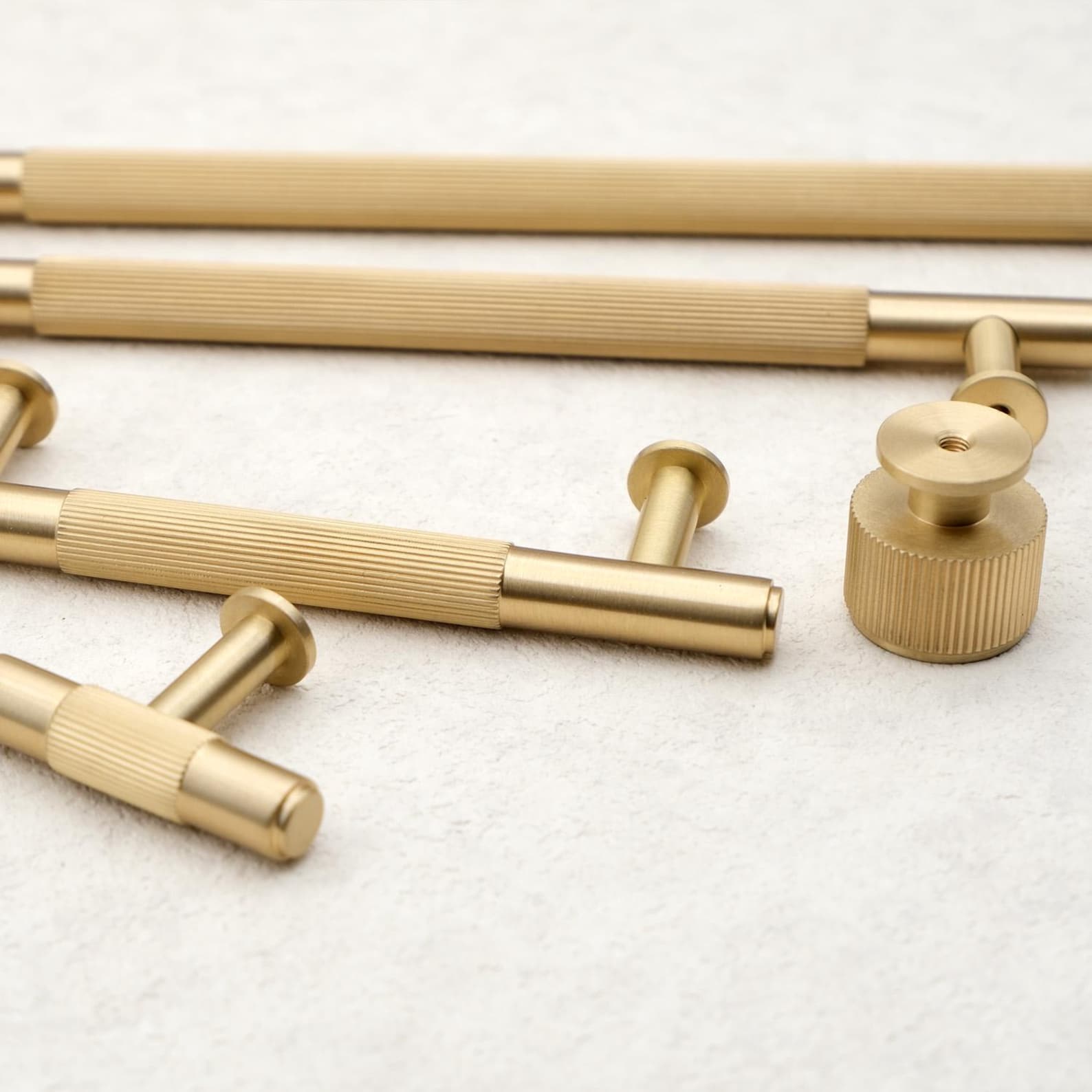 Modern Linear Brass Cabinet Knobs and Pulls | Gold Brass Cabinet ...