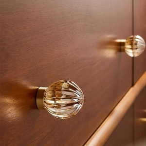 Crystal Drawer Knobs | Clear Glass Knobs | Champagne Crystal Knobs | Glass Dresser Knobs ...