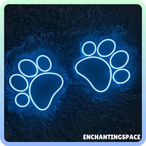 Paw Print Neon Sign, Paw Paws Led Light Sign, Custom Neon Sign, Pet Spa ...