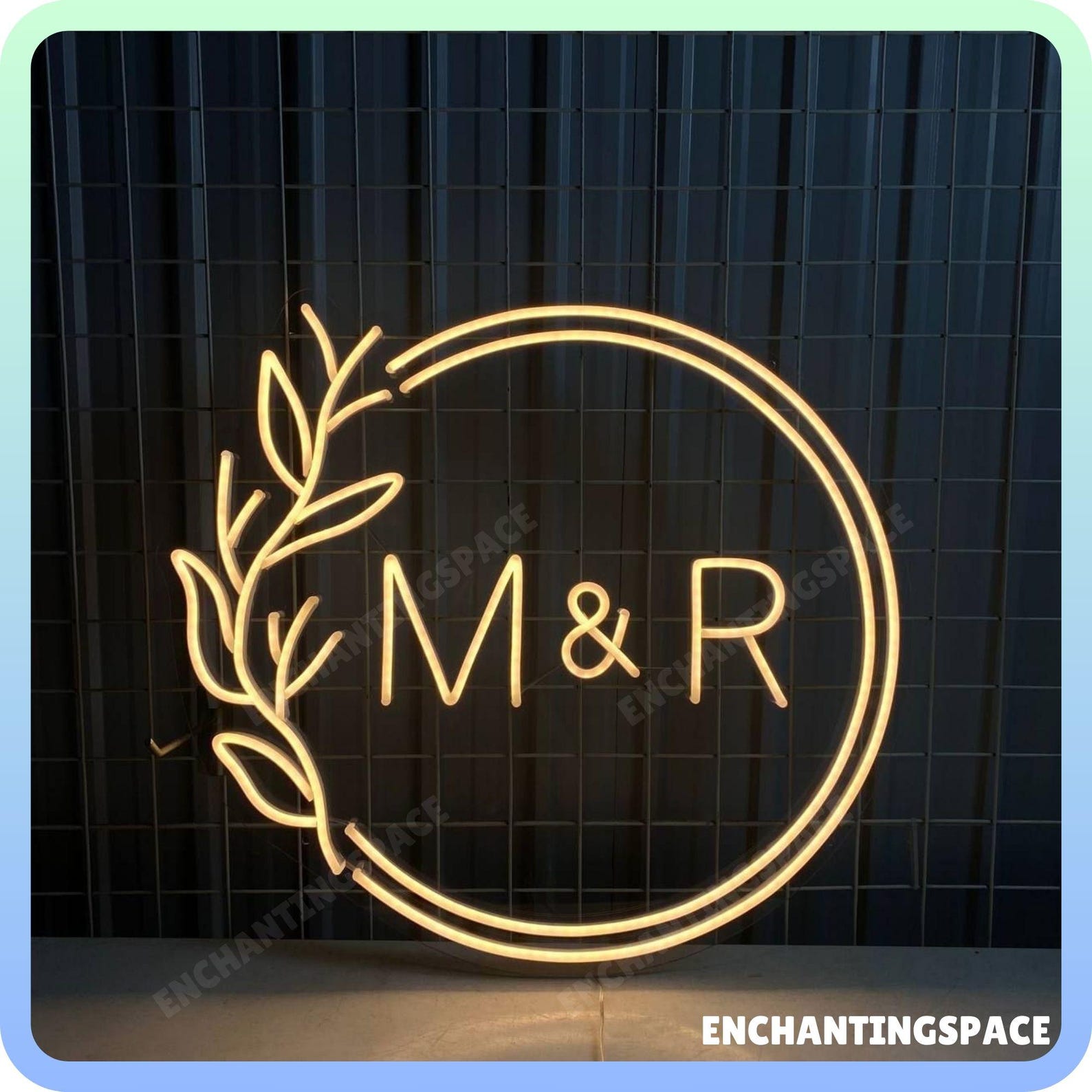 Custom Initials Wedding Neon Sign, Bride Groom Name LED Light Wall ...