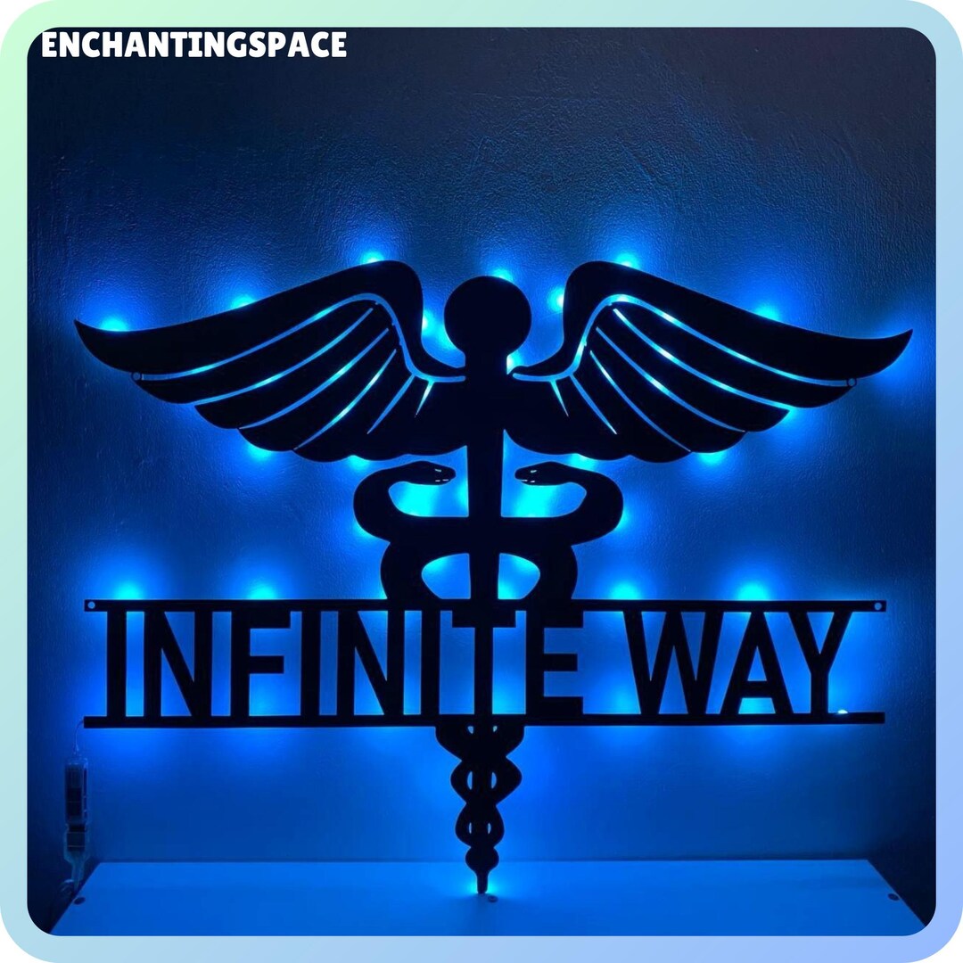 Customized Medical Symbol Metal Wall Art LED Light, Personalized ...
