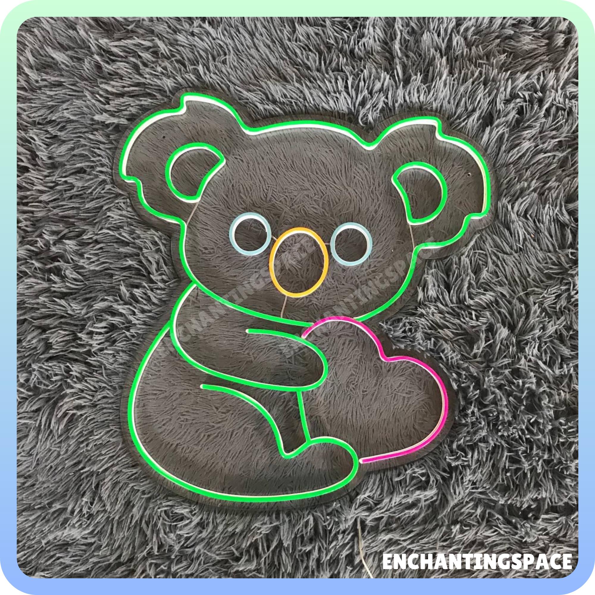 Koala Bear Neon Sign, Cute Koala Led Light for Nursery Wall Decor ...