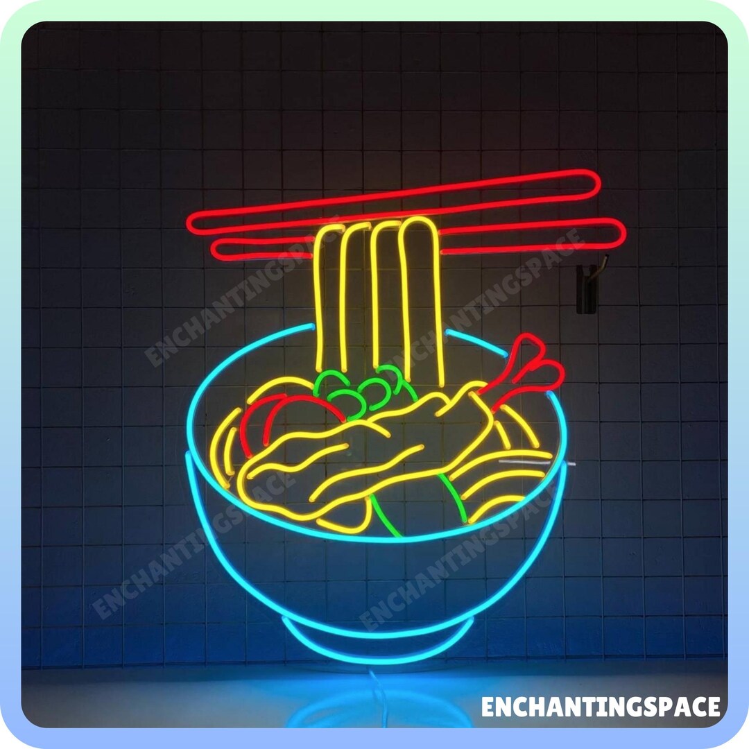 Udon Neon Sign Wall Art, Udon Noodle Store Led Light, Japanese Udon ...