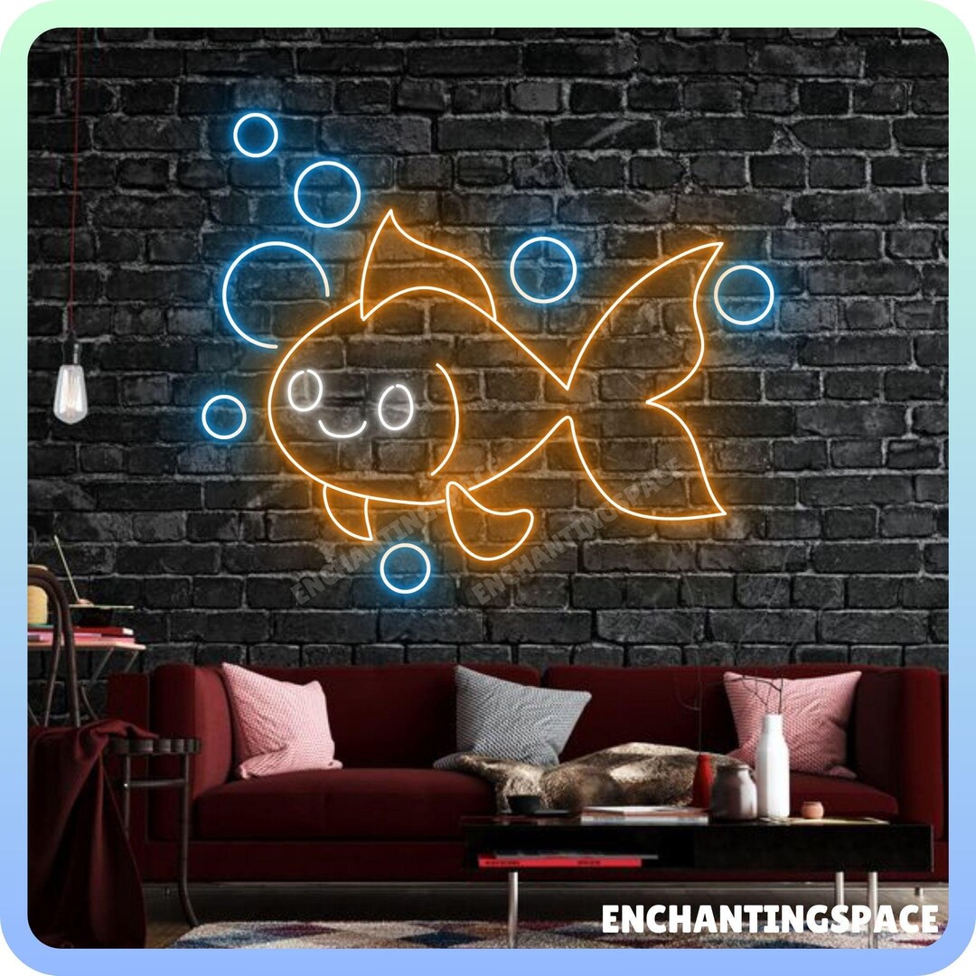 Goldfish Bubbles Neon Sign, Aquarium Fish Led Light for Home Decor ...