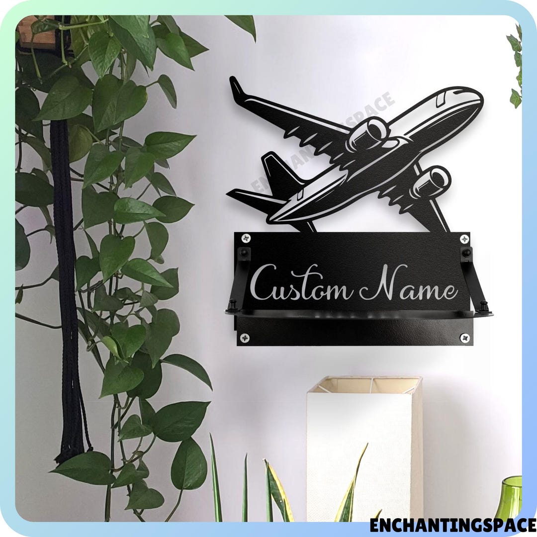 Customize Aircraft Metal Wall Plant Holder, Airplane Living Wall ...