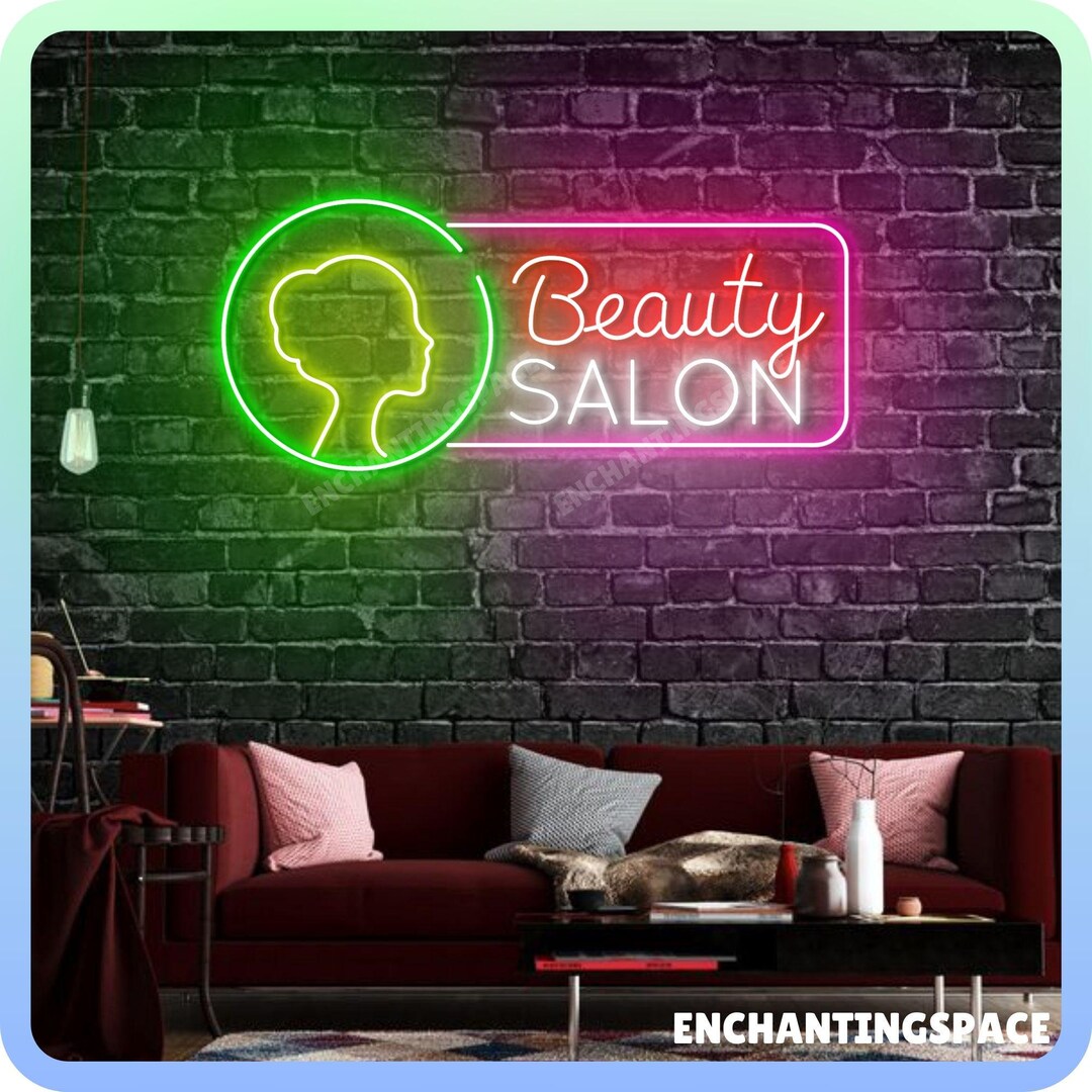 Beauty Salon Neon Sign, Beauty Salon Led Light Wall Art, Open Welcome ...