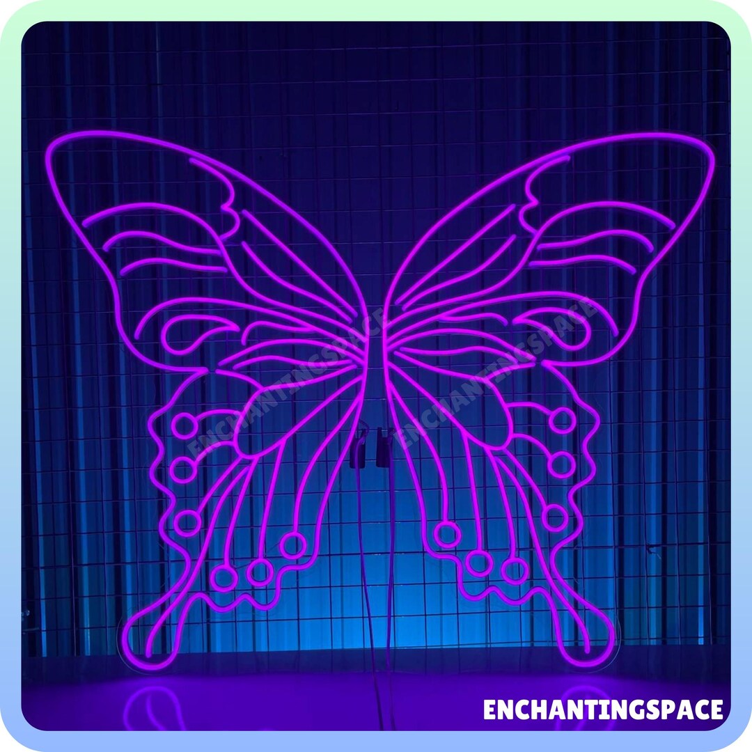 Butterfly Wings Neon Sign, Butterfly Led Light, Butterfly Artwork LED ...