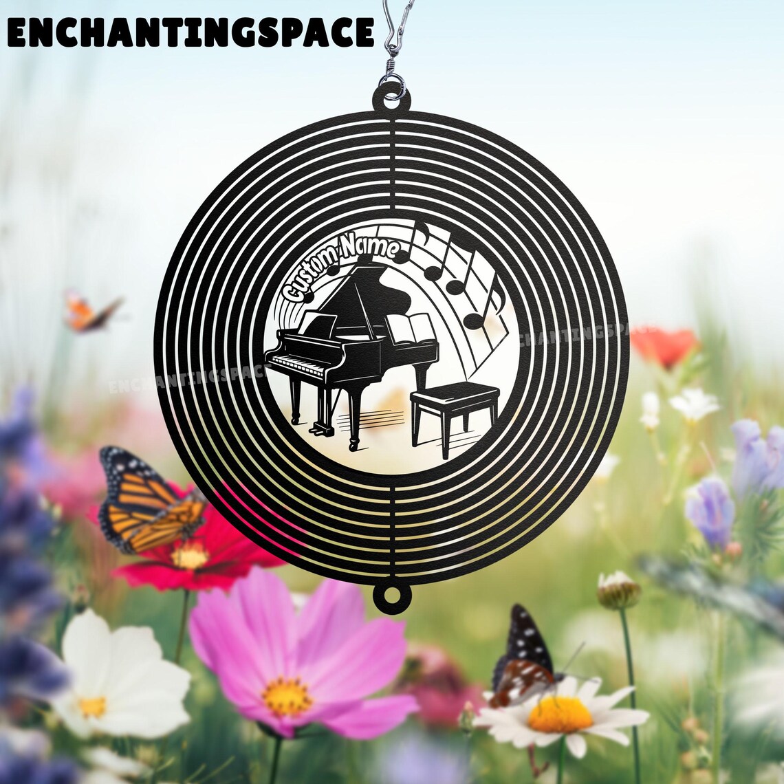 Personalized Piano Wind Spinner Outdoor Garden Art, Spinner Hanging ...