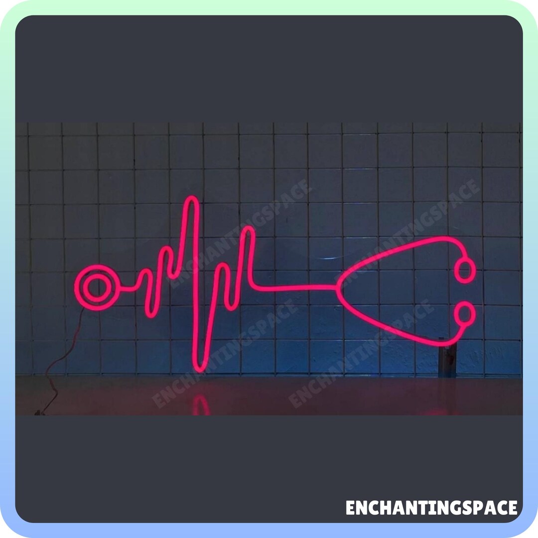 Doctor Stethoscope Neon Sign, Stethoscope Heartbeat Led Light ...