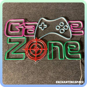 Game Zone Neon Sign, Game Zone Led Light, Video Game Controller Neon ...