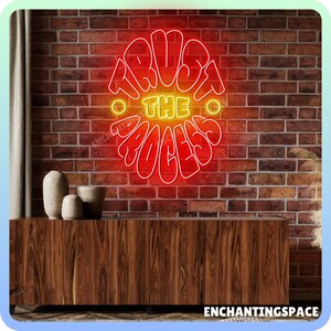 Trust the Process Neon Sign, Motivational Quote Led Light for Home Wall ...