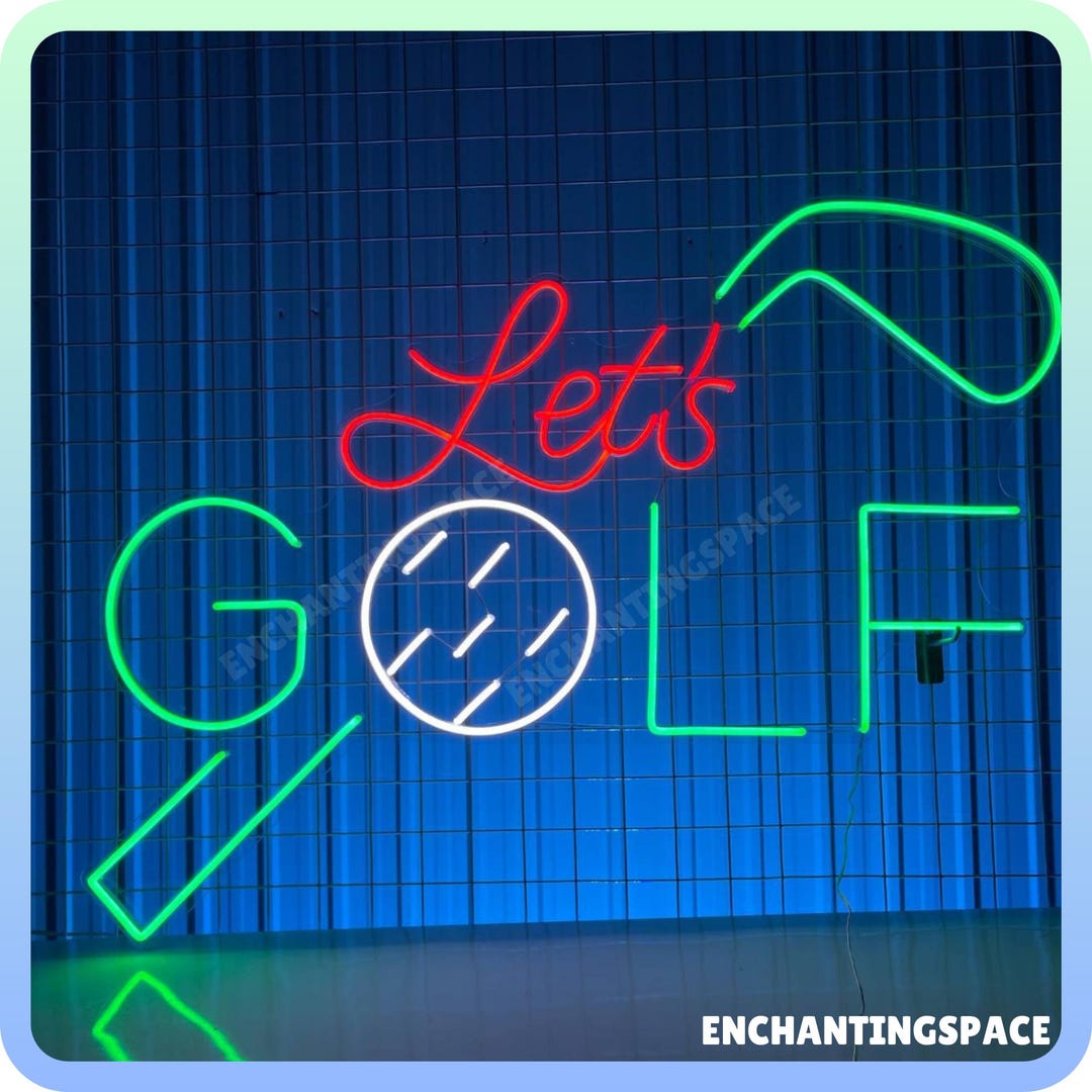Let's Golf Neon Sign, Let's Golf Led Light, Golf Neon Art Wall Hanging ...