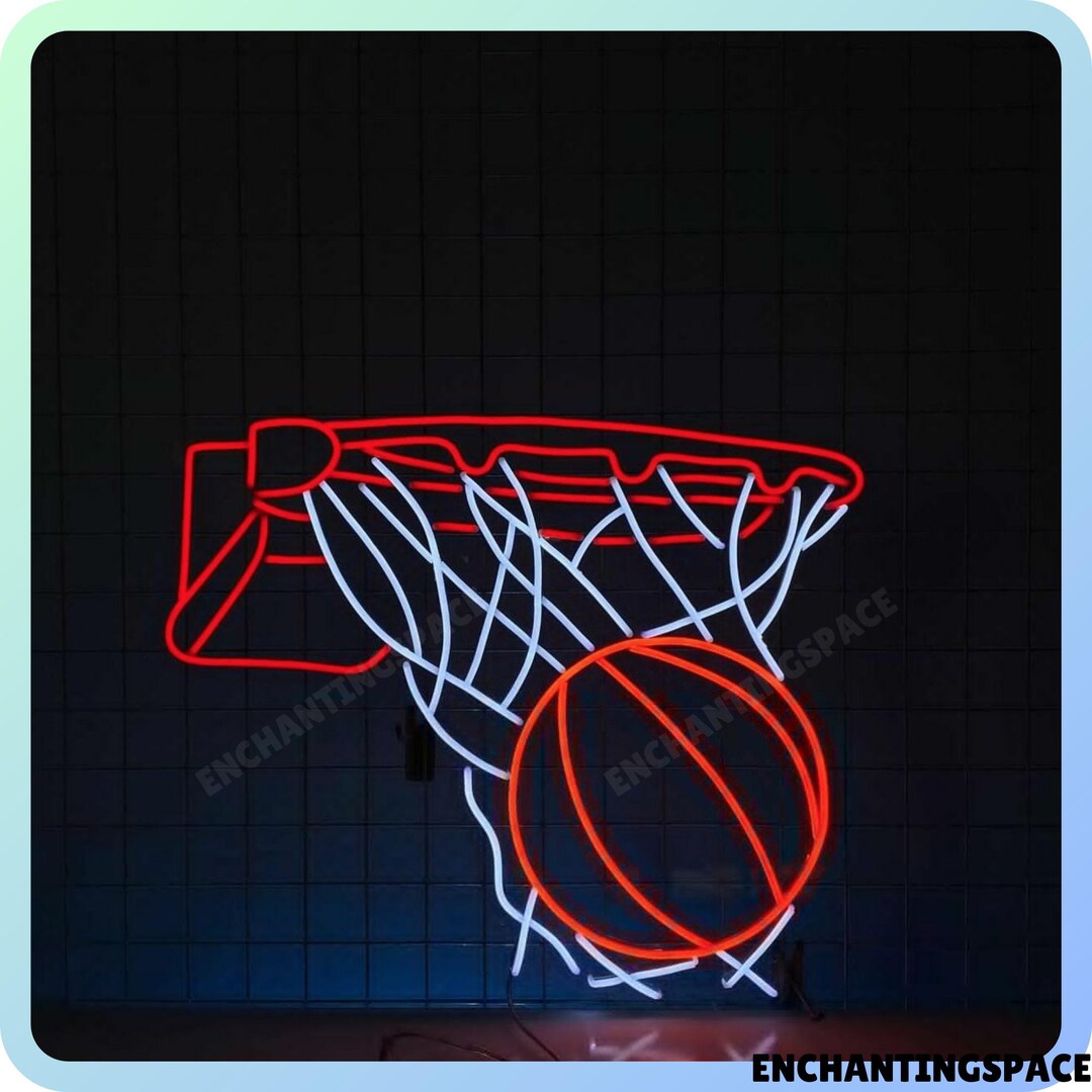 Custom Basketball Hoop Neon Sign, Basketball Led Sign Wall Art ...