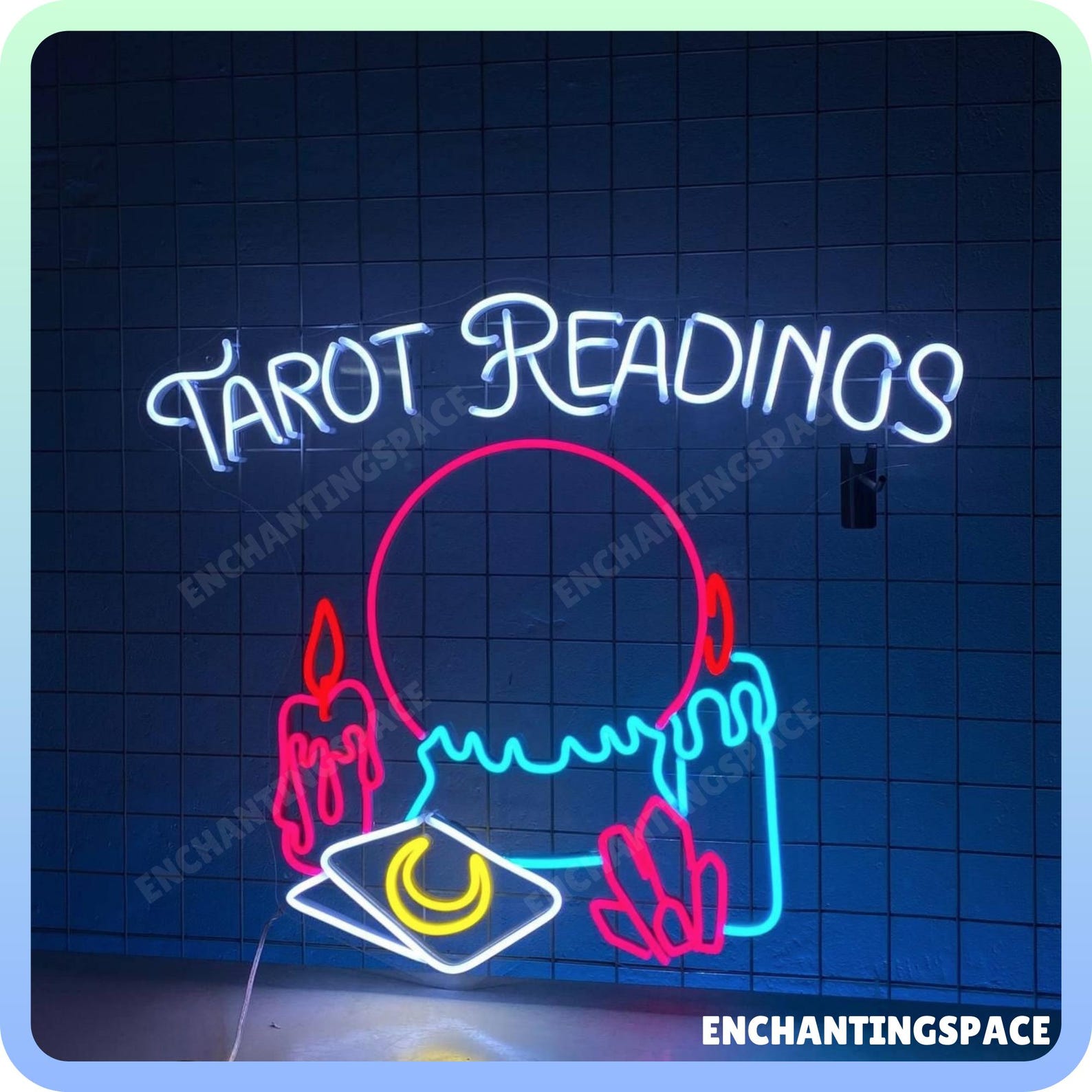 Tarot Readings Neon Sign, Tarot Readings Led Light, Psychic Open Sign ...