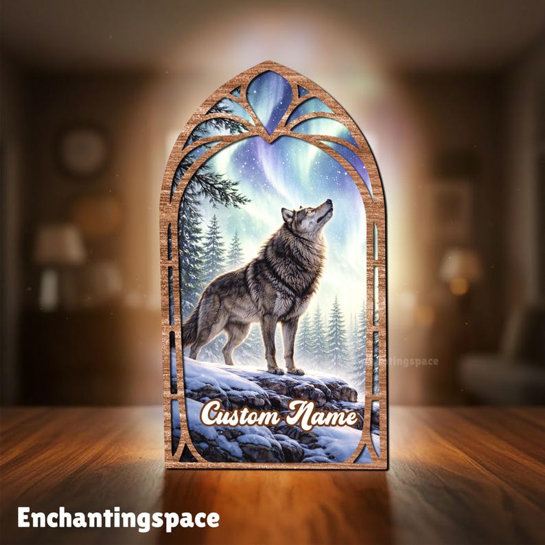 Personalized Wolf LED Window Book Nook, Fantasy Reading Nook or ...