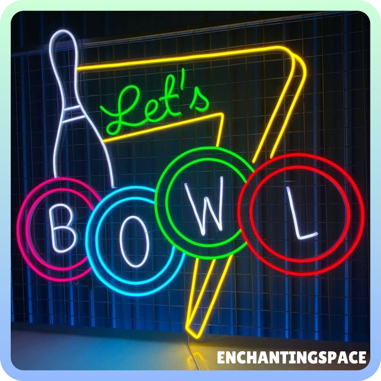 Let's Bowl Neon Sign, Bowling Led Sign, Custom Neon Sign, Bowling Room ...