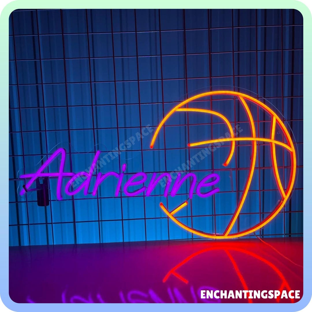 Custom Basketball Neon Sign, Basketball Ball Led Sign Wall Decor ...